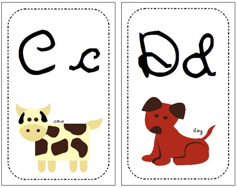 Cursive Alphabet Wall Cards, Flashcards Classroom Elementary ...