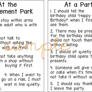 Social Skills Cards, Special Needs, Social Rules - Etsy