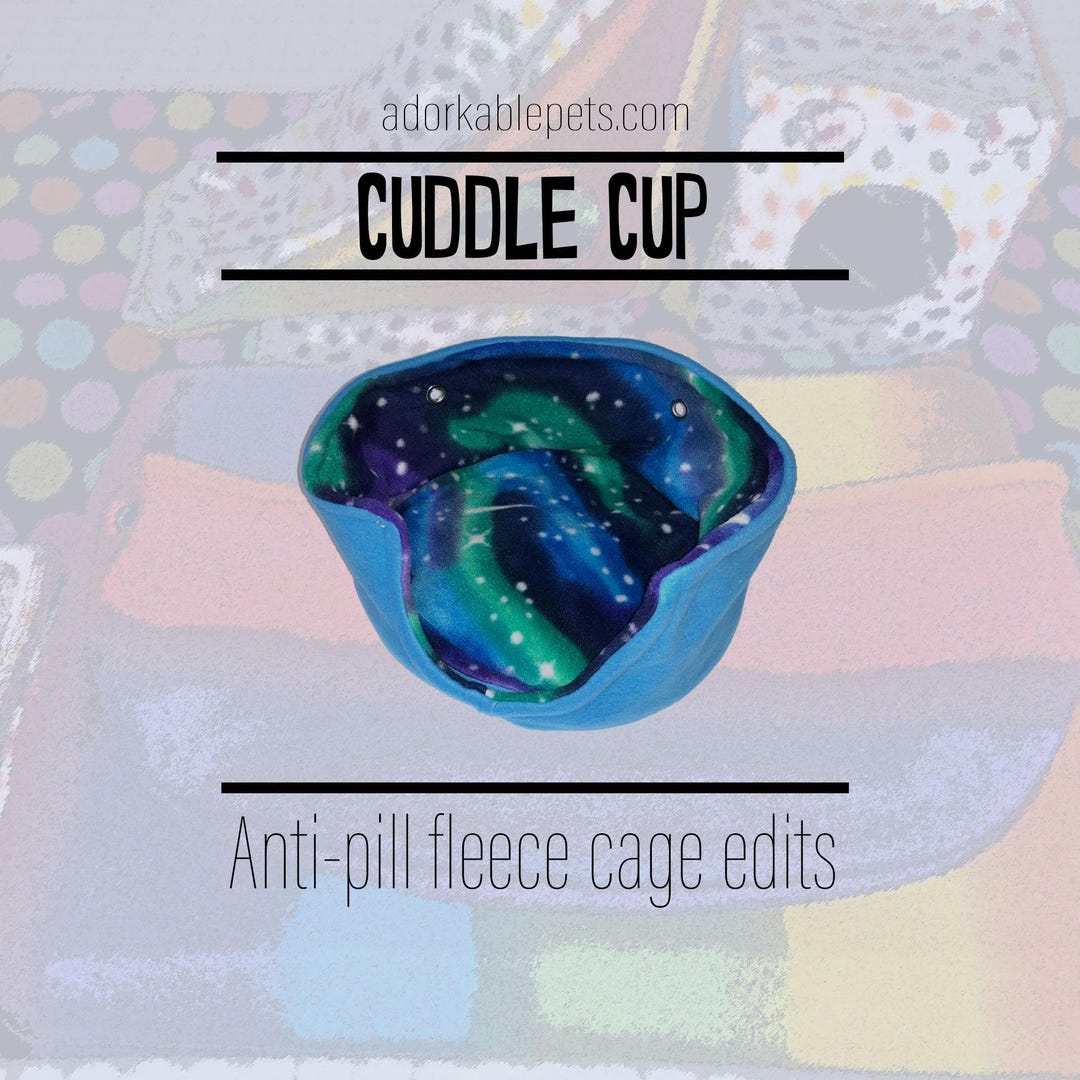 Fleece Cuddle Cup Pet Bed: Small Animal Nest With Pillow - Etsy