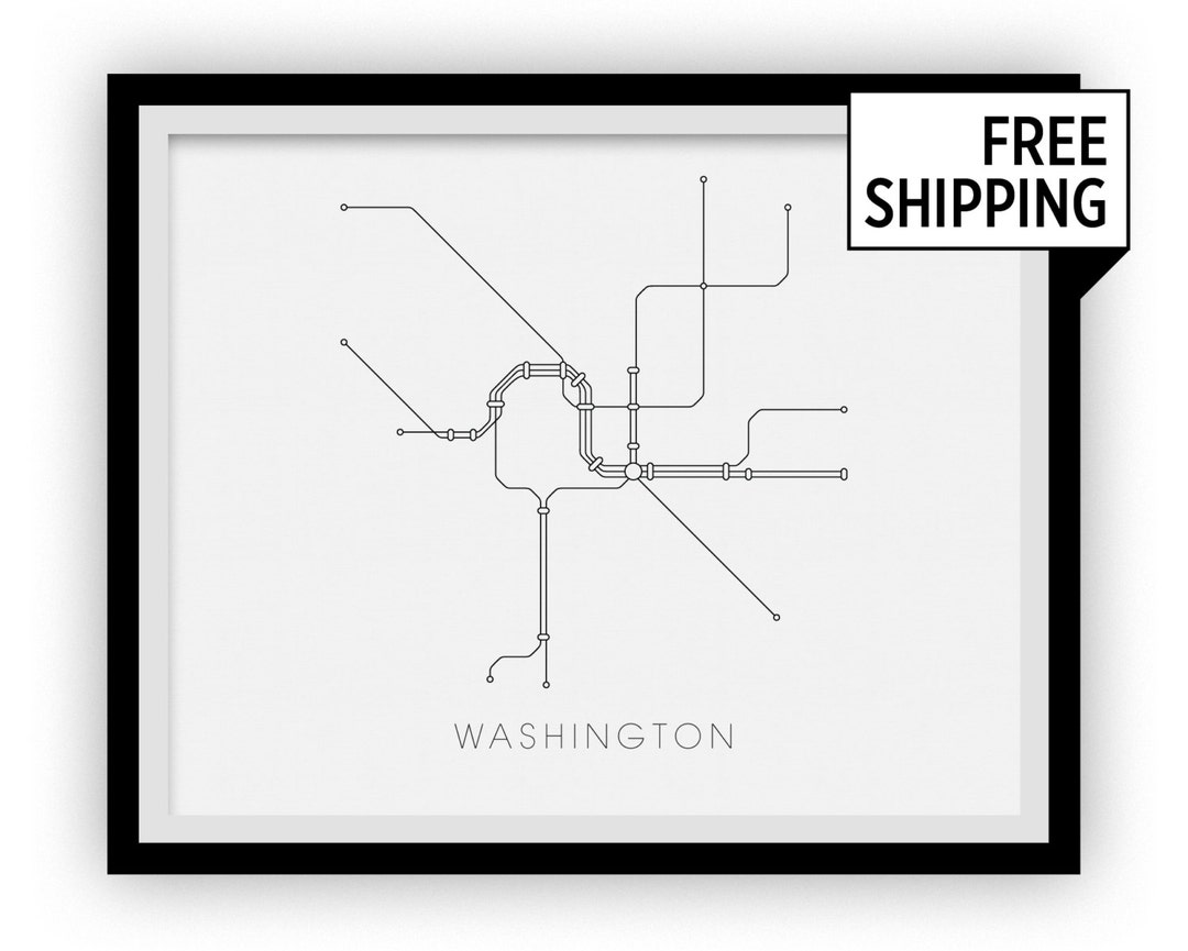 Washington Subway Map Print - Washington Metro Map Poster - Etsy