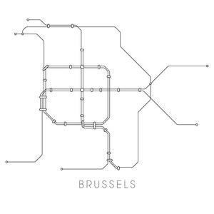 Brussels Subway Map Print - Brussels Metro Map Poster - Etsy