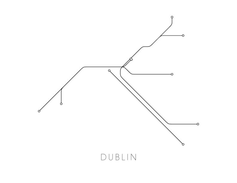 Dublin Subway Map Print Dublin Metro Map Poster - Etsy