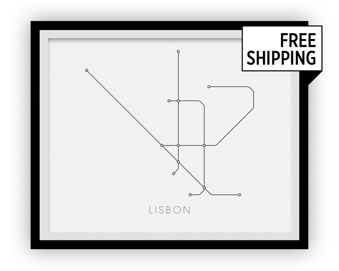 Lisbon Subway Map Print - Lisbon Metro Map Poster - Etsy Canada