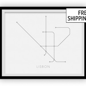 Lisbon Subway Map Print - Lisbon Metro Map Poster - Etsy Canada