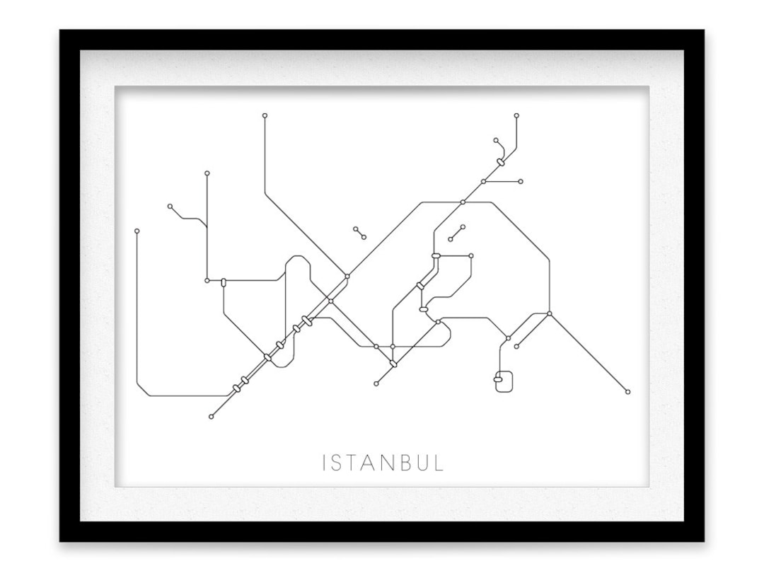 Istanbul Subway Map Print Istanbul Metro Map Poster - Etsy