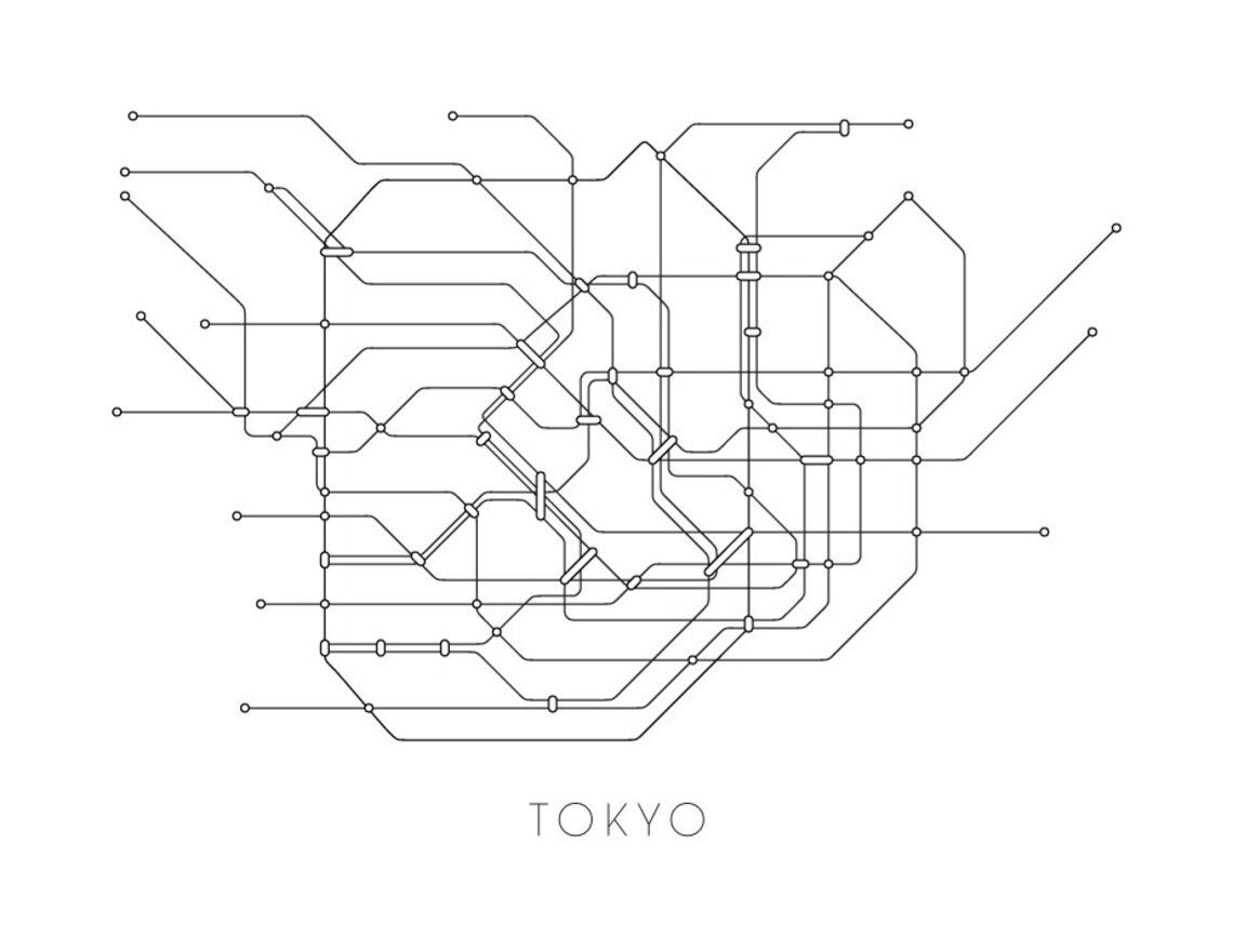 Tokyo Subway Map Print - Tokyo Metro Map Poster - Etsy