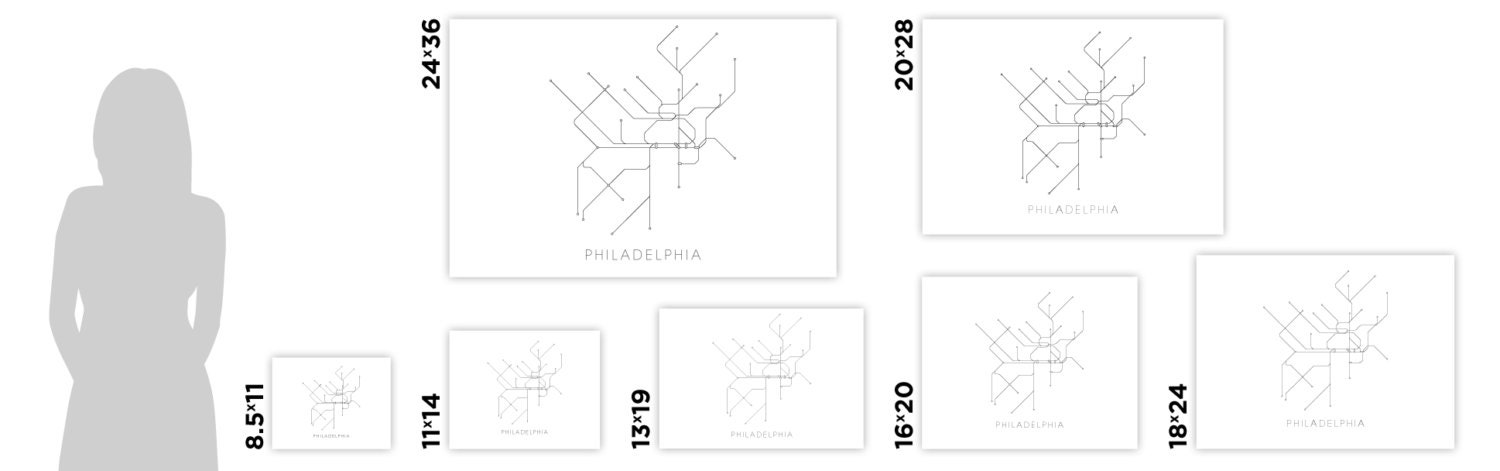 Philadelphia Subway Map Print - Philadelphia Metro Map Poster - Etsy