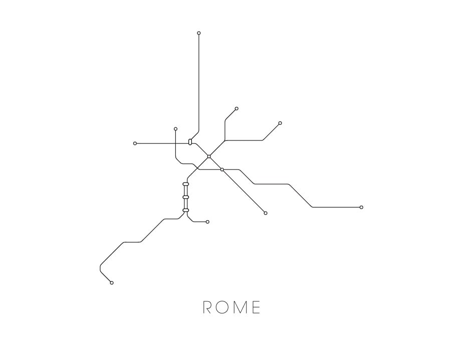 Rome Subway Map Print - Rome Metro Map Poster - Etsy