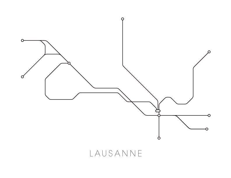Lausanne Subway Map Print - Lausanne Metro Map Poster - Etsy