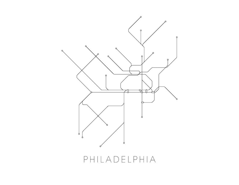 Philadelphia Subway Map Print - Philadelphia Metro Map Poster - Etsy