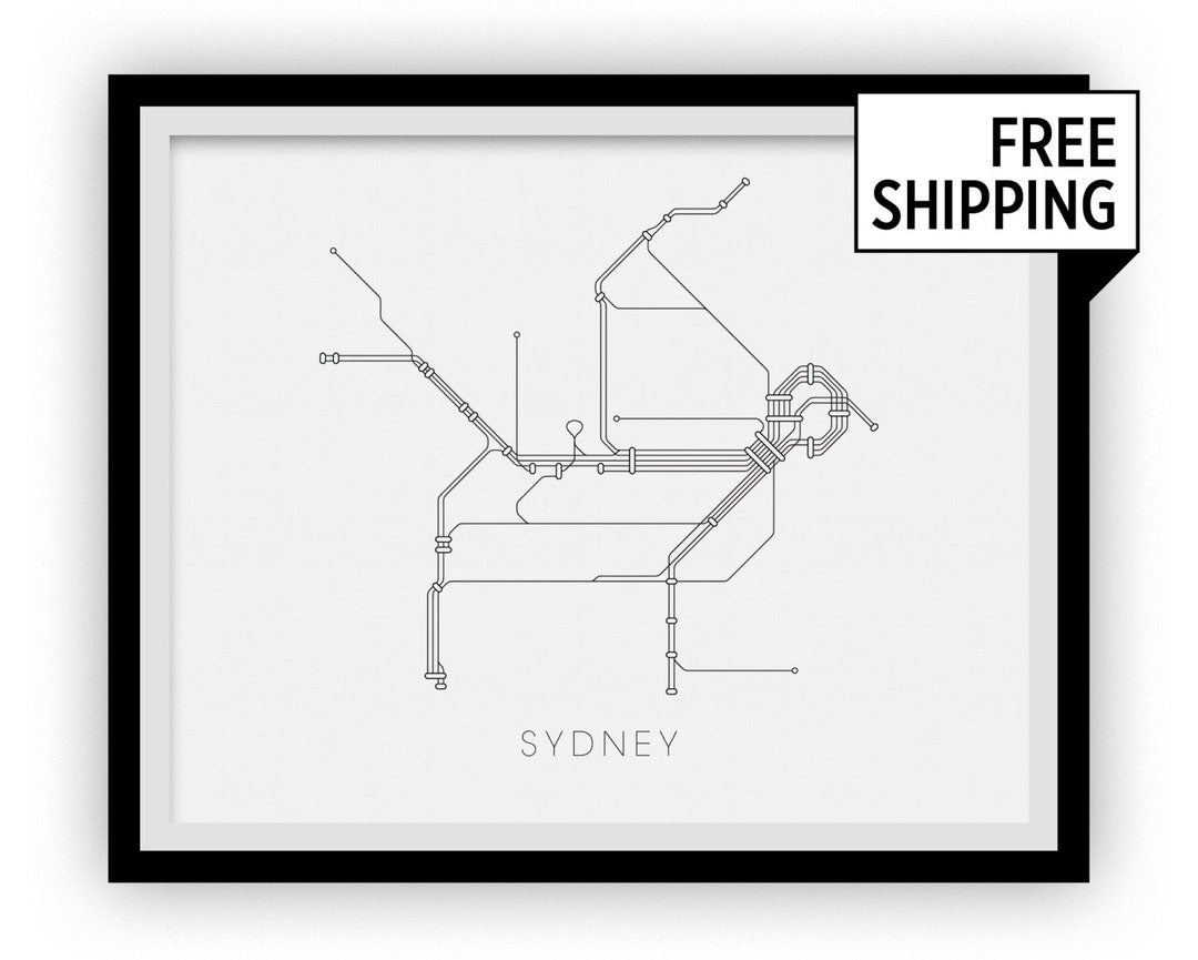 Sydney Subway Map Print - Sydney Metro Map Poster - Etsy