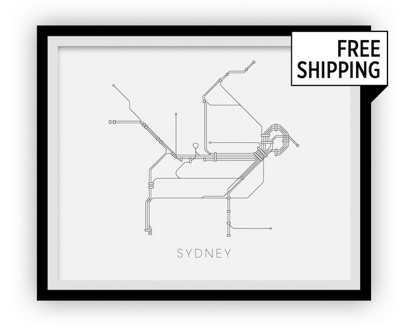 Sydney Subway Map Print - Sydney Metro Map Poster - Etsy