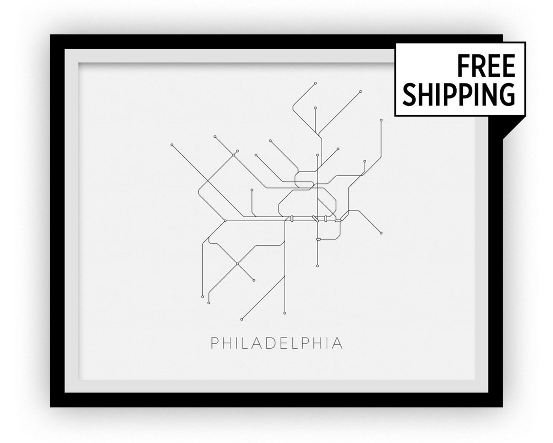 Philadelphia Subway Map Print - Philadelphia Metro Map Poster - Etsy