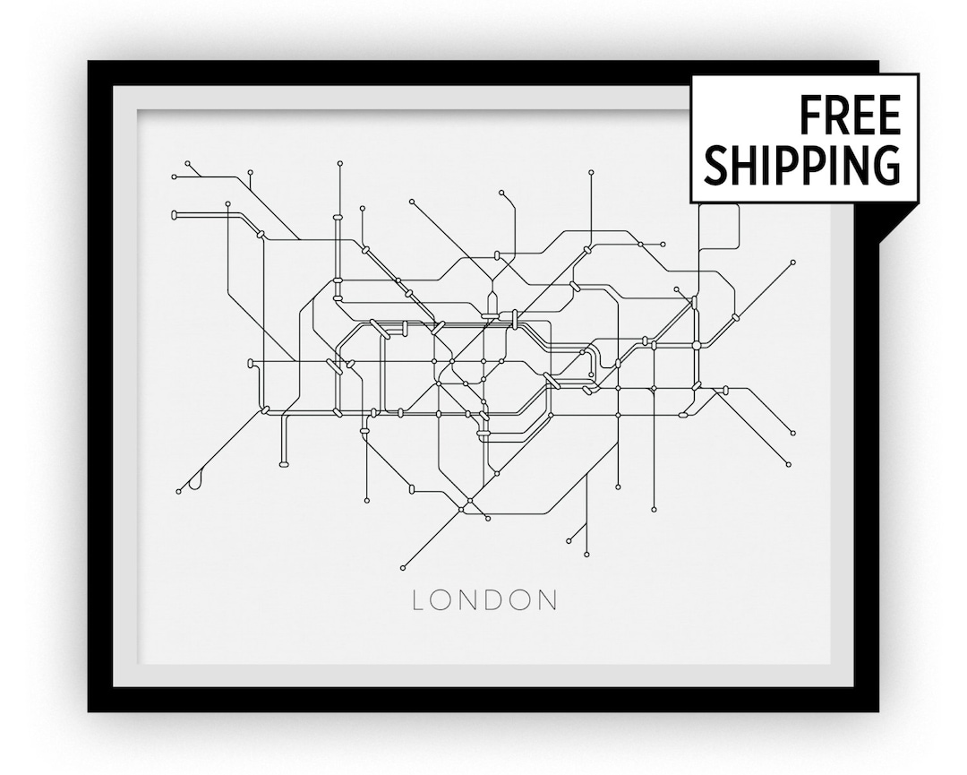 London Subway Map Print - London Metro Map Poster - Etsy