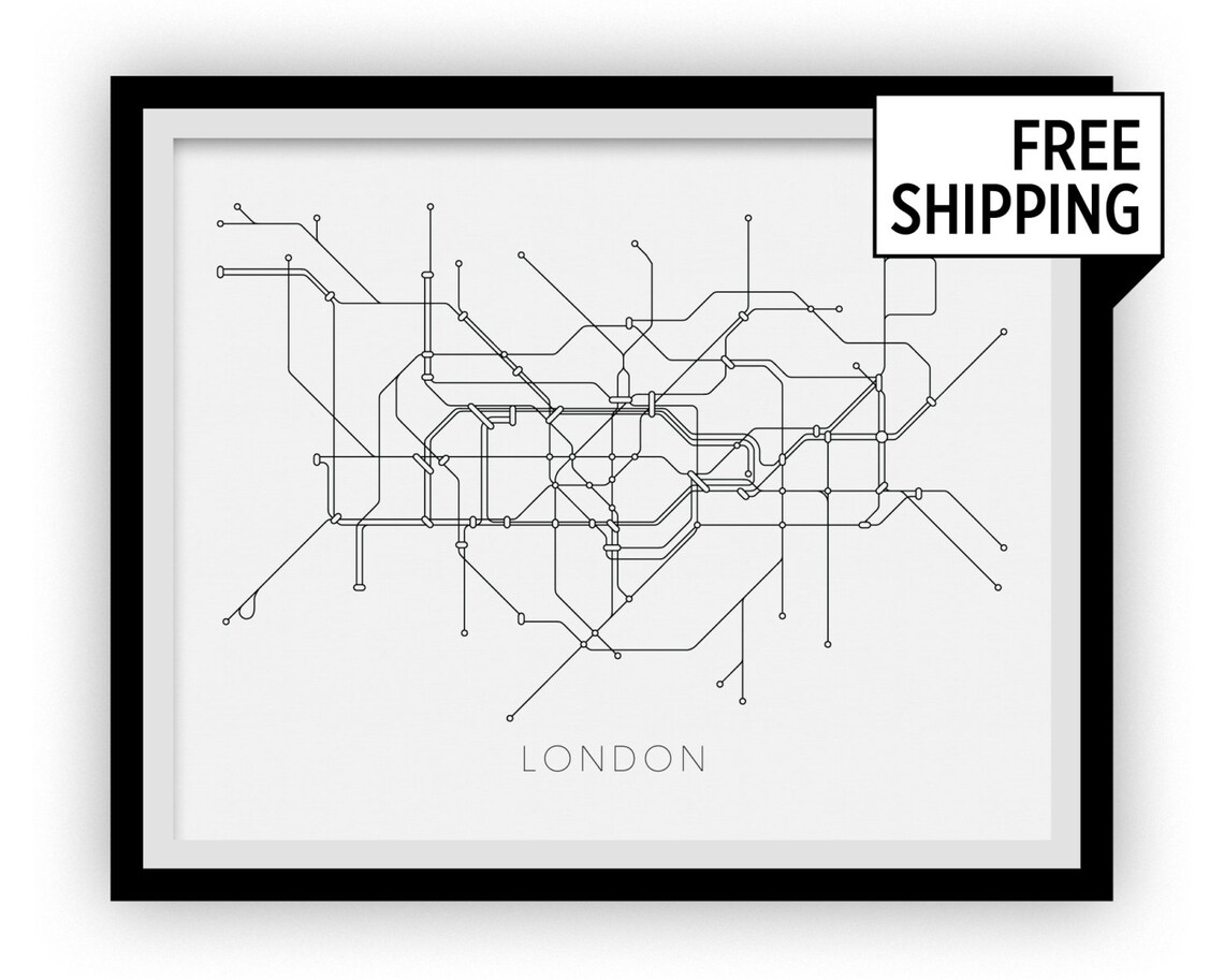 London Subway Map Print - London Metro Map Poster - Etsy