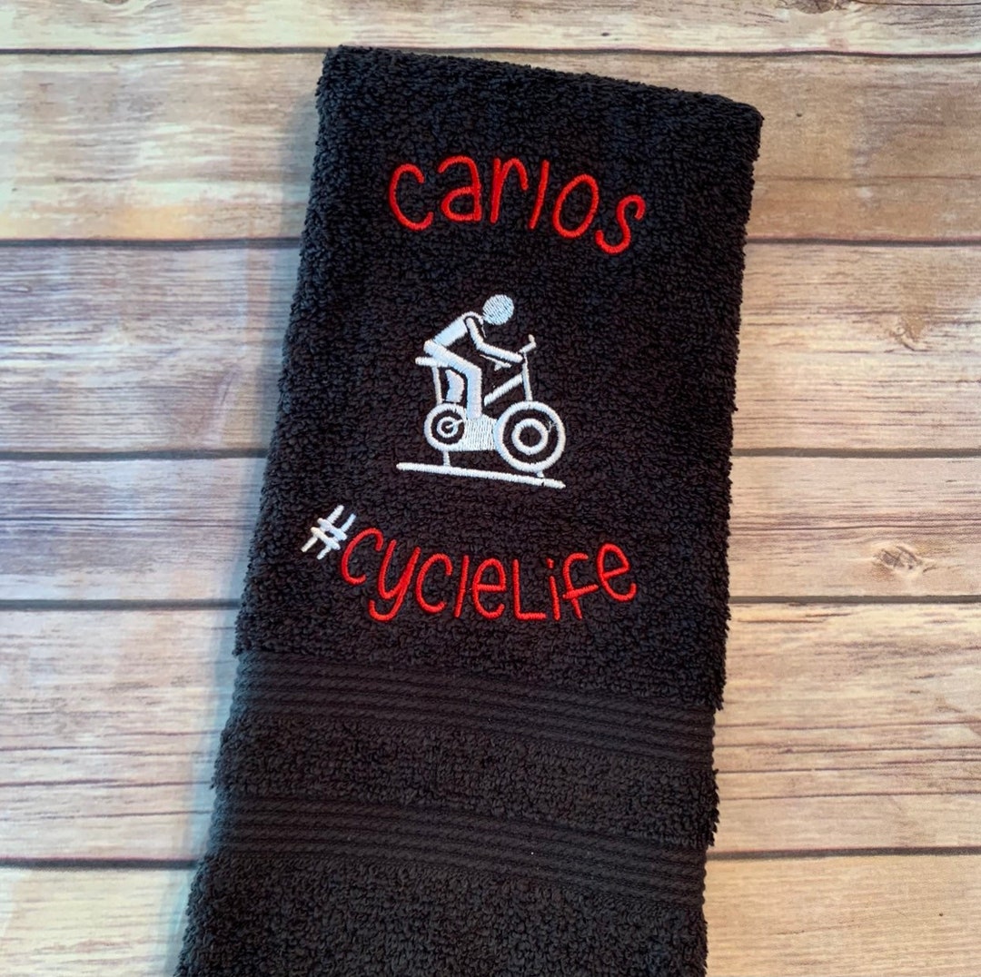 Gym Towel/ Cycle Towel/ Indoor Bike Towel-embroidered Hand Towel - Etsy