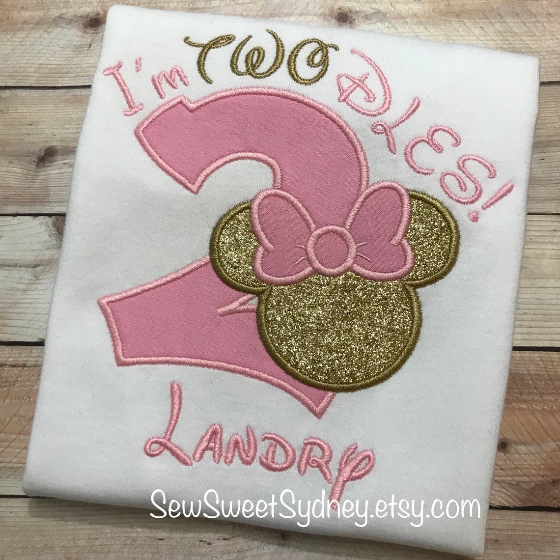 2nd Birthday I'm Twodles Minnie Mouse Embroidered - Etsy