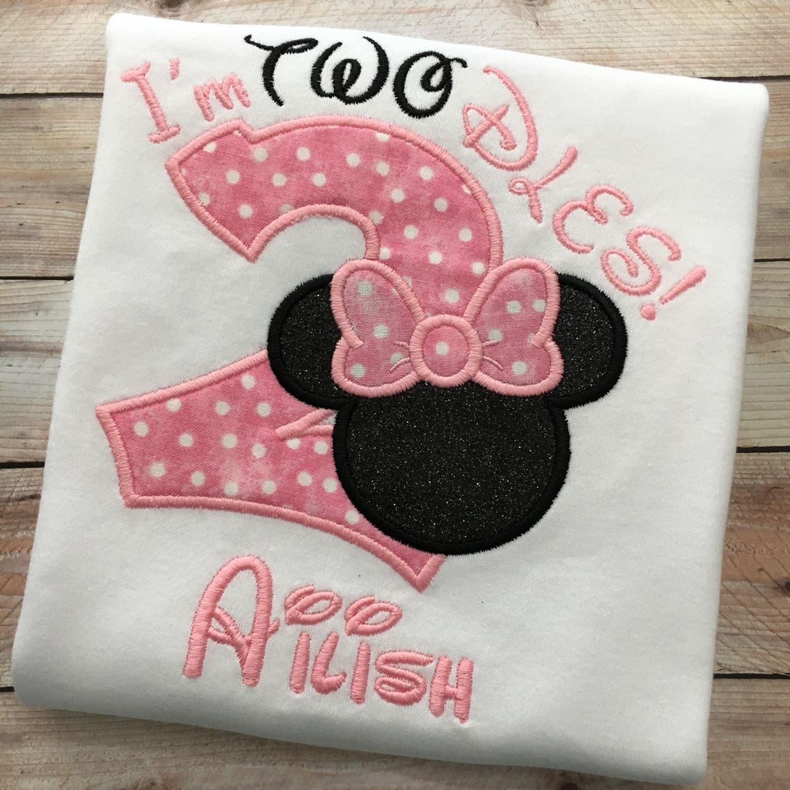 2nd Birthday I'm Twodles Minnie Mouse Embroidered - Etsy