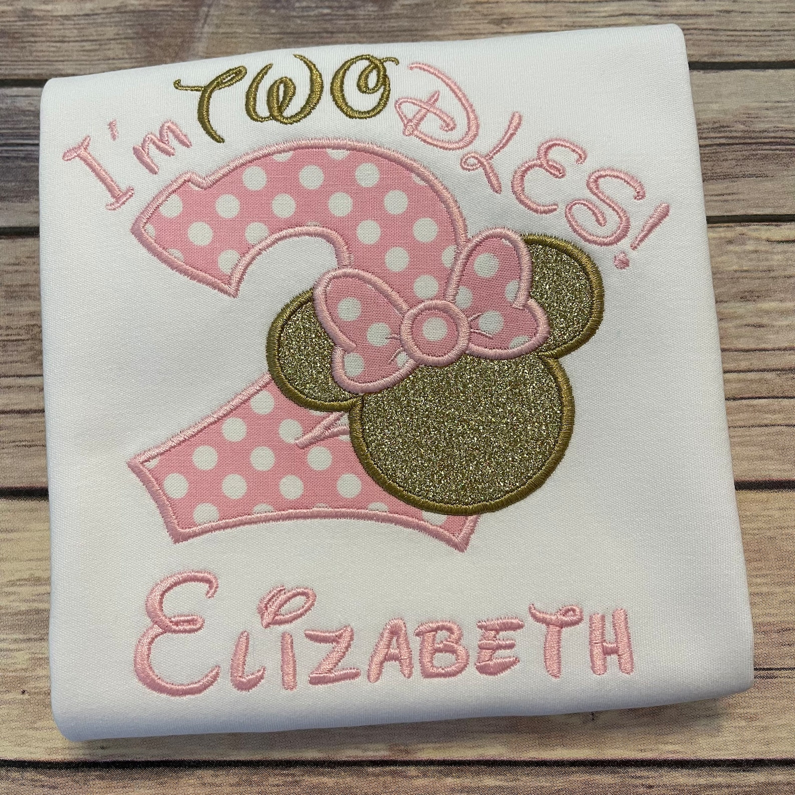 2nd Birthday I'm Twodles Minnie Mouse Embroidered - Etsy