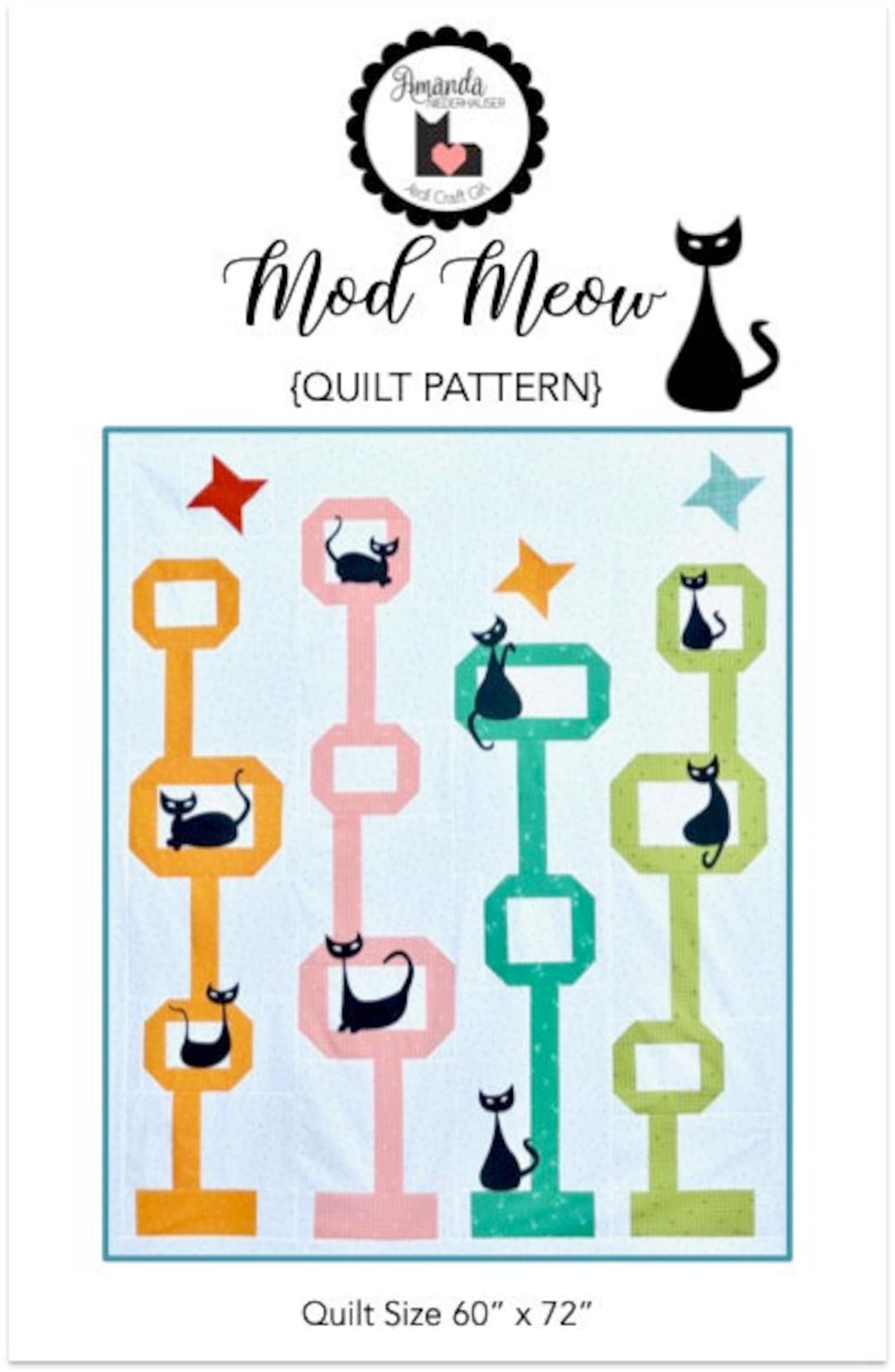 Mod Meow PDF Quilt Pattern - Etsy