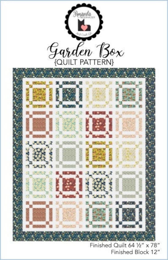 Garden Box PAPER Quilt Pattern Fat Quarter Quilt Pattern - Etsy