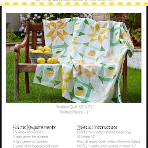 Lemon Fresh Quilt Pattern, PDF Quilt Pattern - Etsy