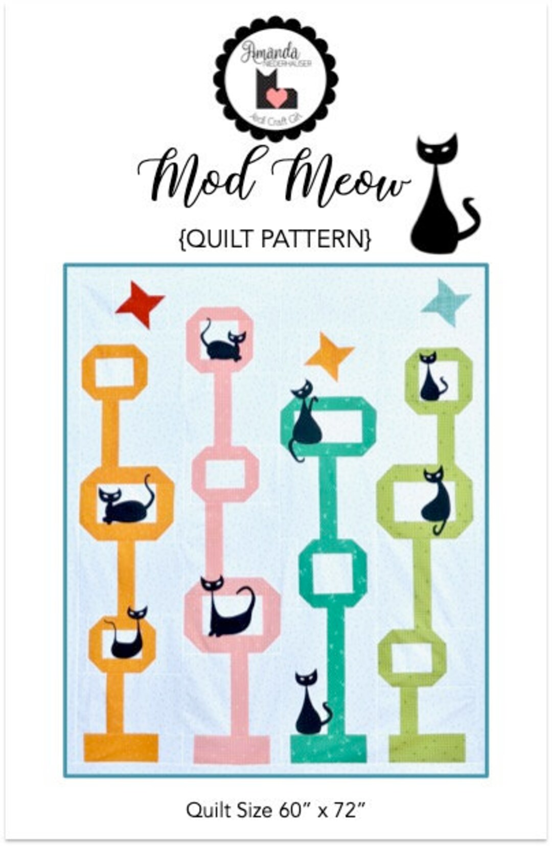 Mod Meow Paper Quilt Pattern - Etsy