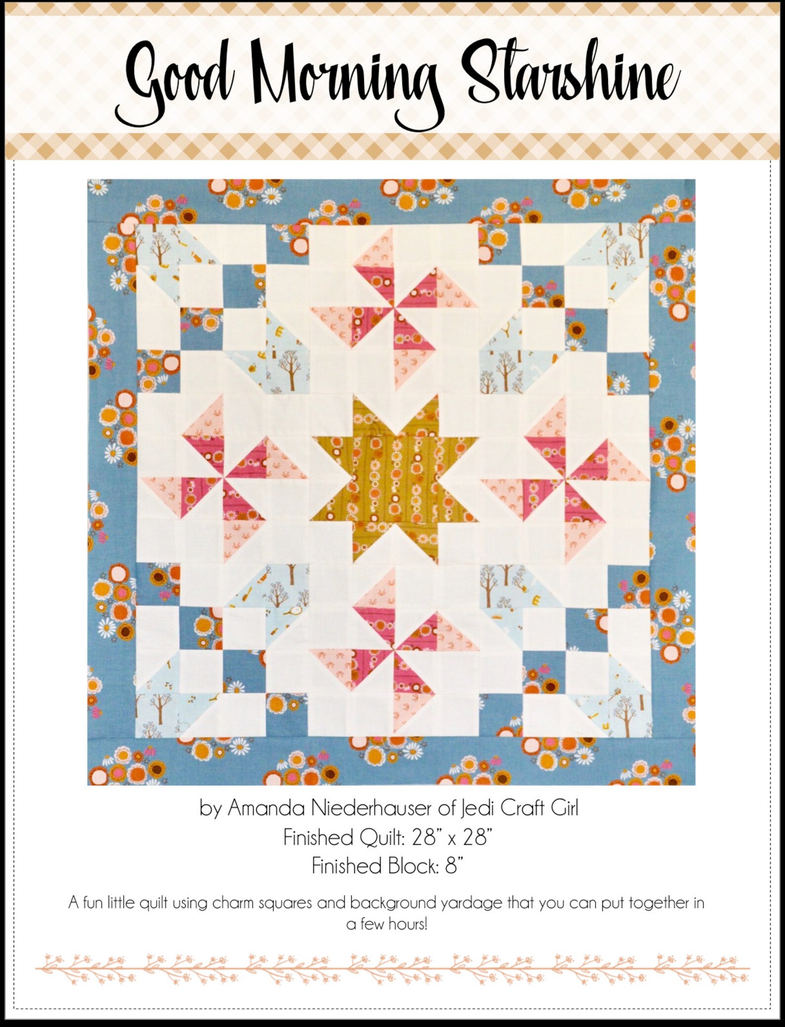 Good Morning Starshine PDF Quilt Pattern, Mini Quilt, Wallhanging ...