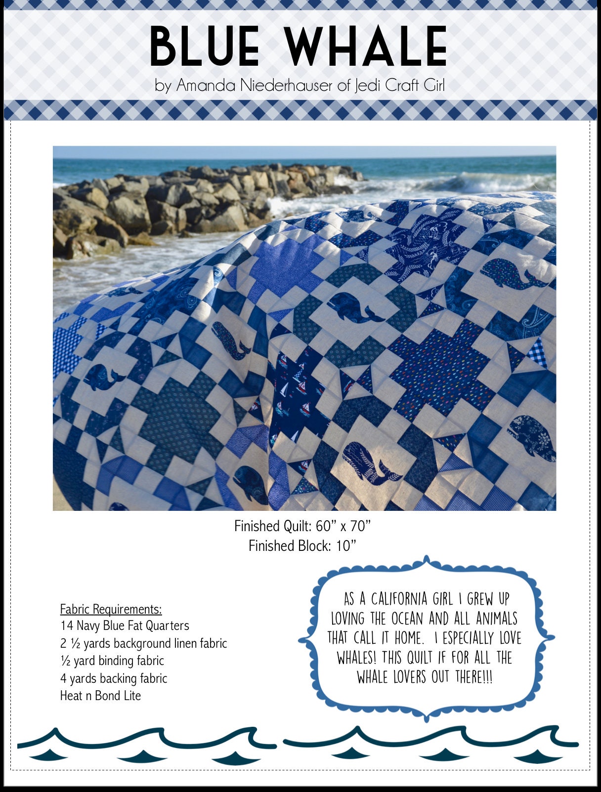 Blue Whale Quilt Pattern PDF Quilt Pattern Instant Download - Etsy UK