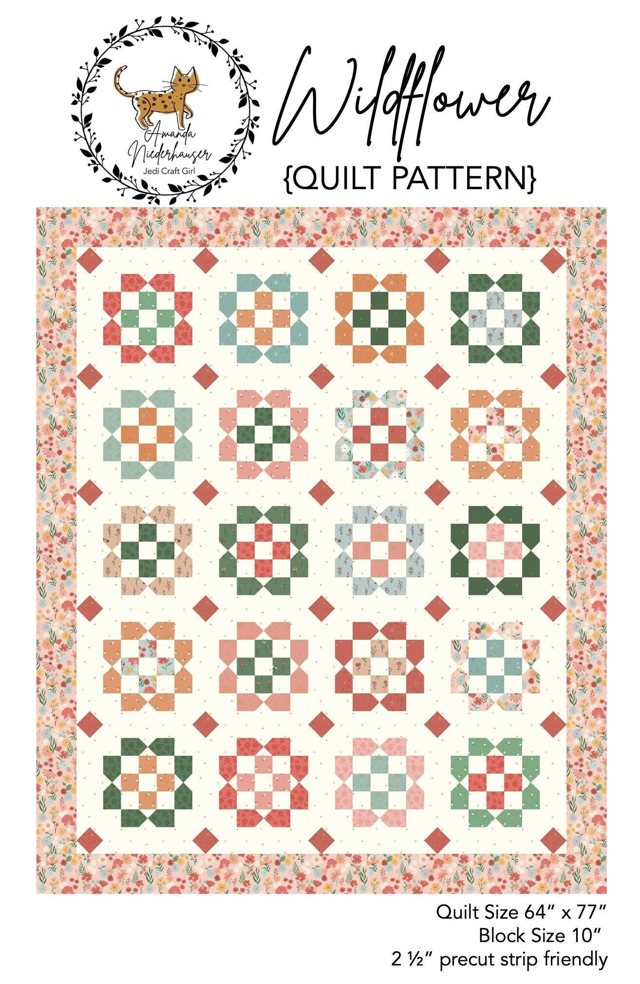 Wildflower Quilt Pattern PAPER - Etsy