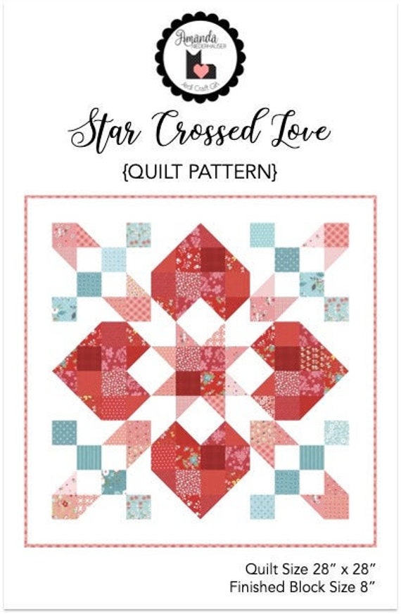 Star Crossed Love PDF Quilt Pattern Valentine Quilt - Etsy