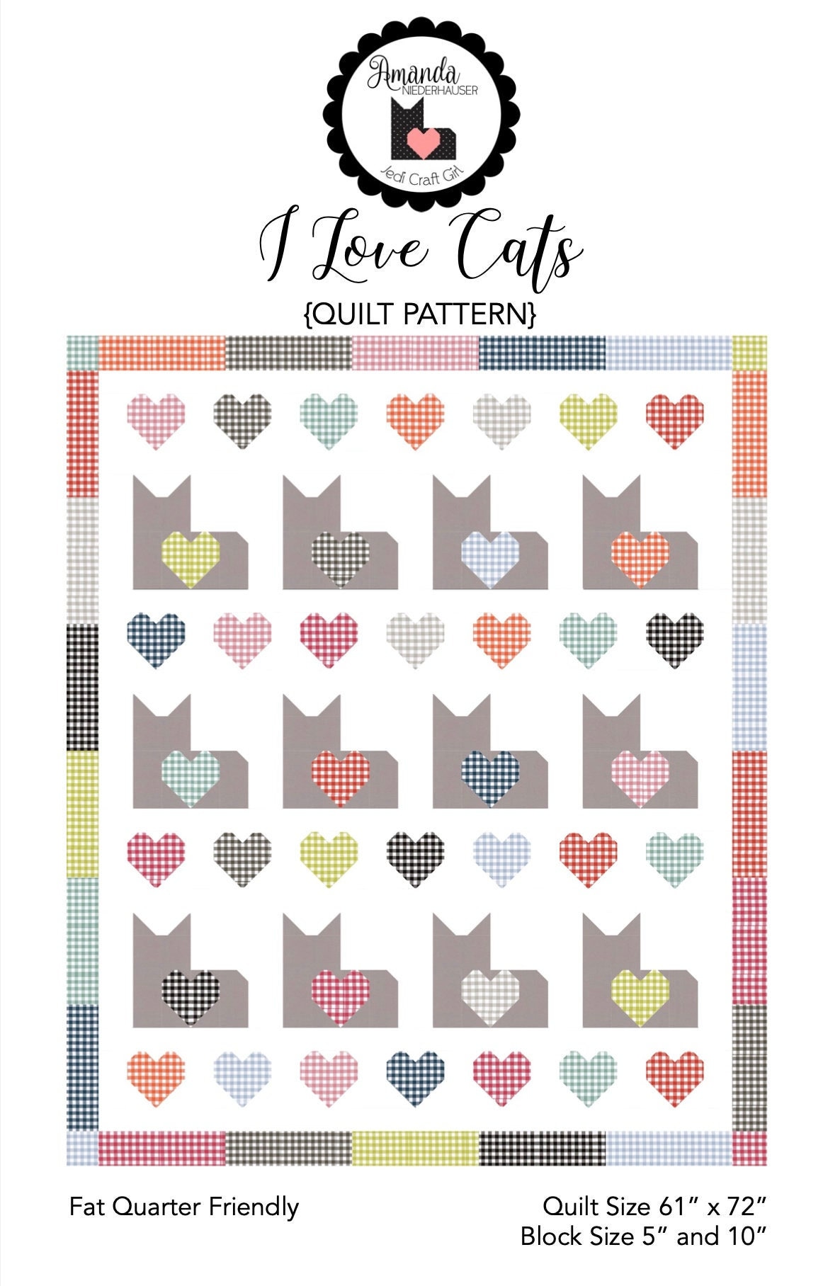 I Love Cats PDF Quilt Pattern - Etsy