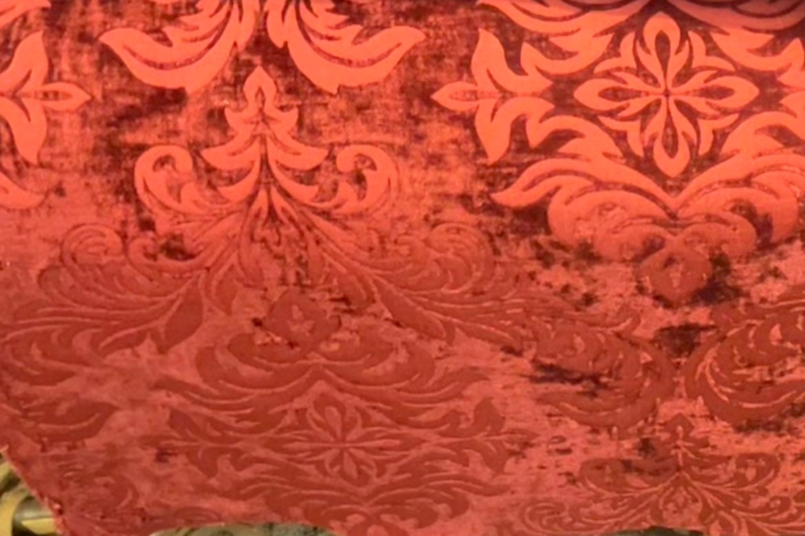 Orange Floral Velvet Fabric,upholstery Fabric,drapery Fabric - Etsy
