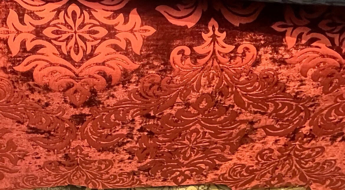 Orange Floral Velvet Fabric,upholstery Fabric,drapery Fabric - Etsy