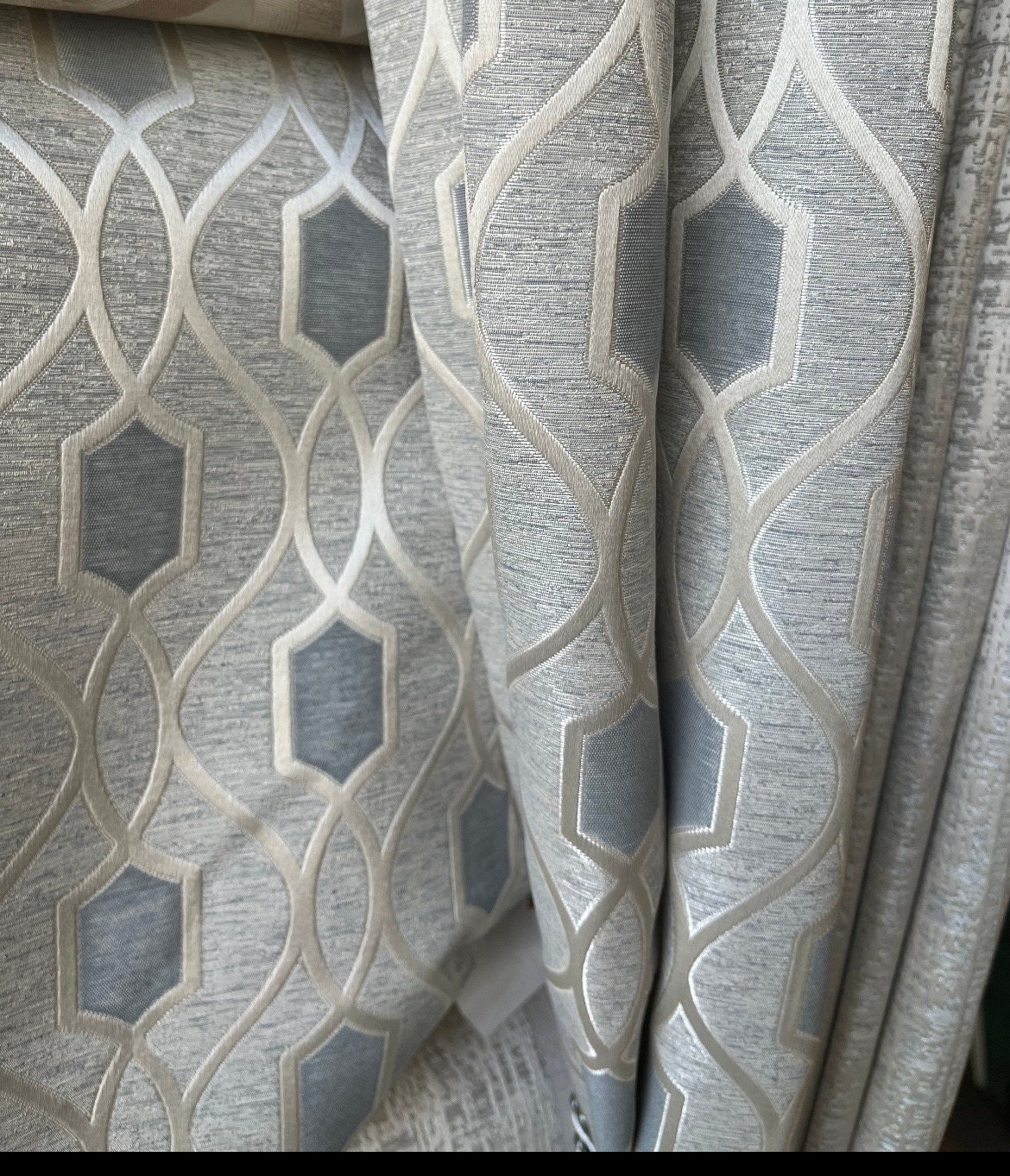 Geometric Modern Pattern Gray Fabric, Damask,home Decor,modern Fabric ...