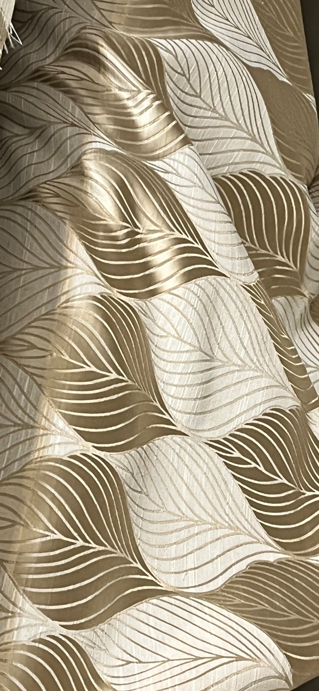 Gold Leaf Shape Design Jacquard Upholstery Fabric, Drapery Fabric ...