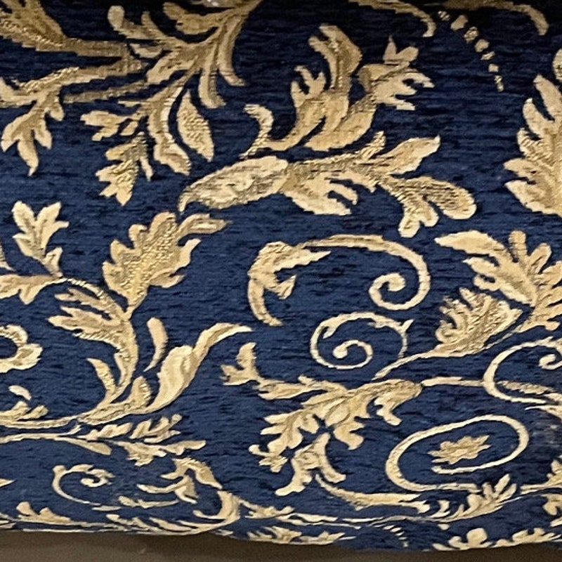 Navy and Gold Fabric - Etsy