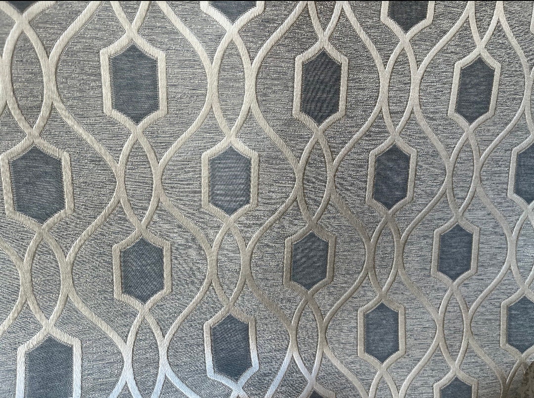 Geometric Modern Pattern Gray Fabric, Damask,home Decor,modern Fabric ...