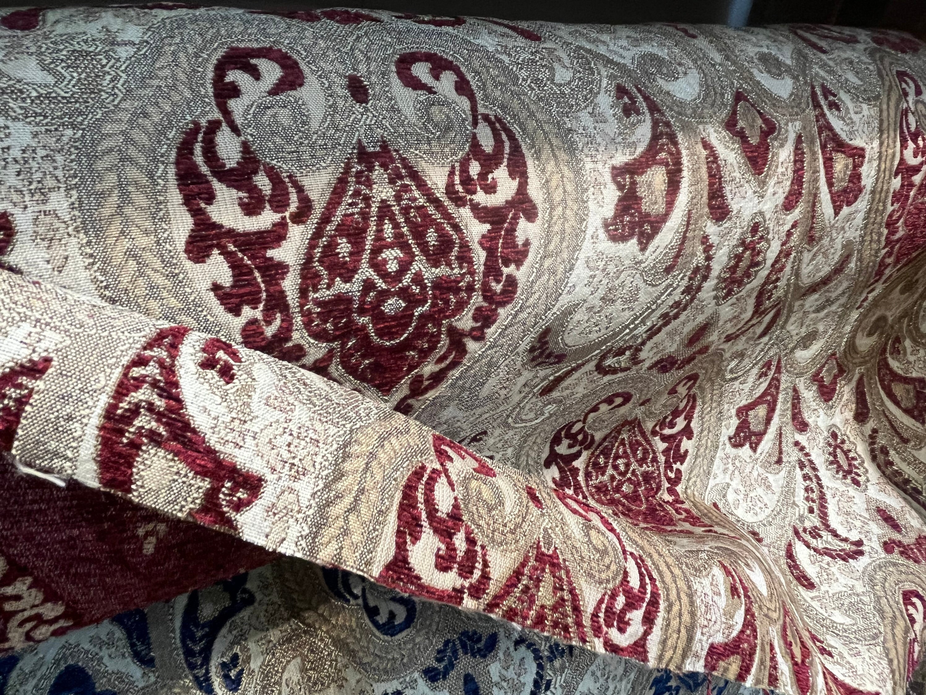 Burgundy Chenille Damask Fabric Renaissance Home Decor - Etsy