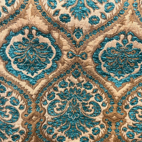 Blue Damask Fabric - Etsy