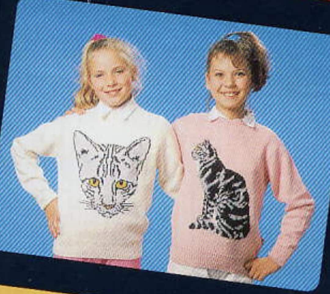 Intarsia Cat Breeds Sweater Knitting Pattern: Children to Adult (PDF ...