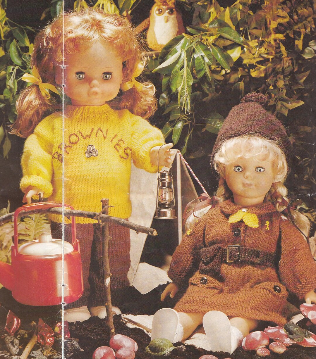 Vintage Knitting Pattern for Very Cute Baby Doll Brownies and Ballet Dancer Outfits, PDF Instant ...