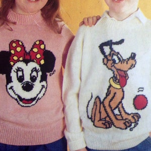 Mickey and Minnie Mouse Knitting Pattern Sweaters for Children and ...