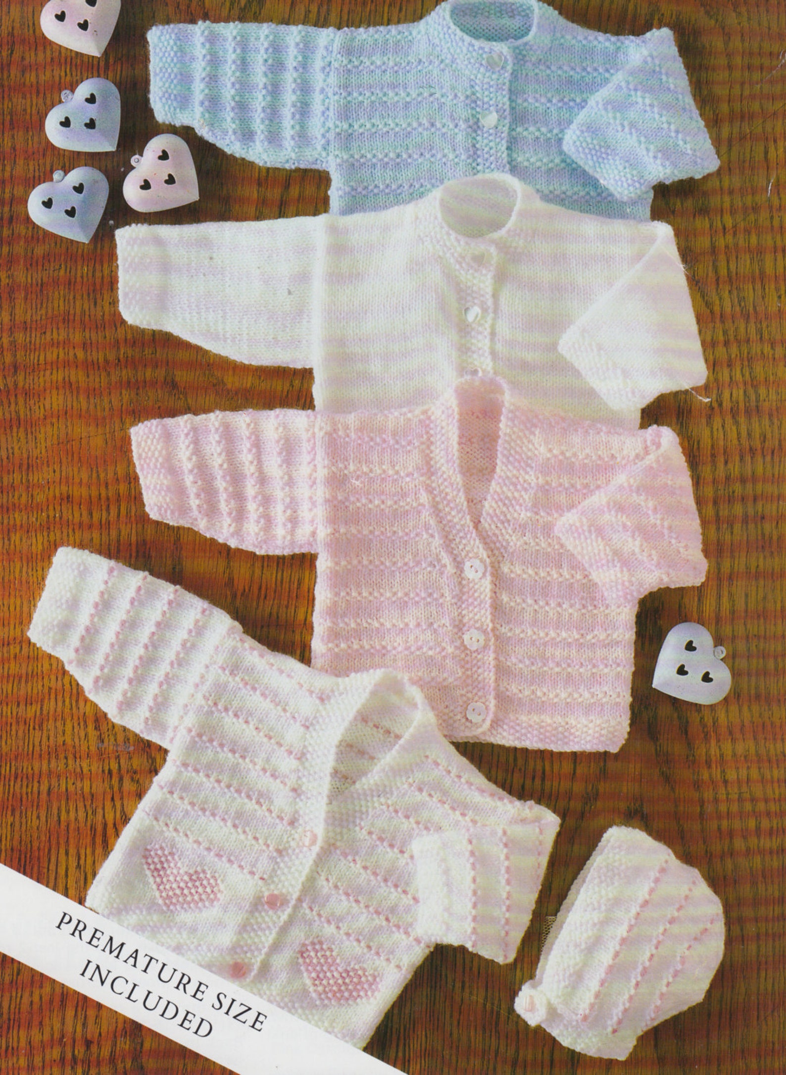 Baby Knitting Pattern V and Round Neck Cardigans and Bonnet in Sizes 14 ...