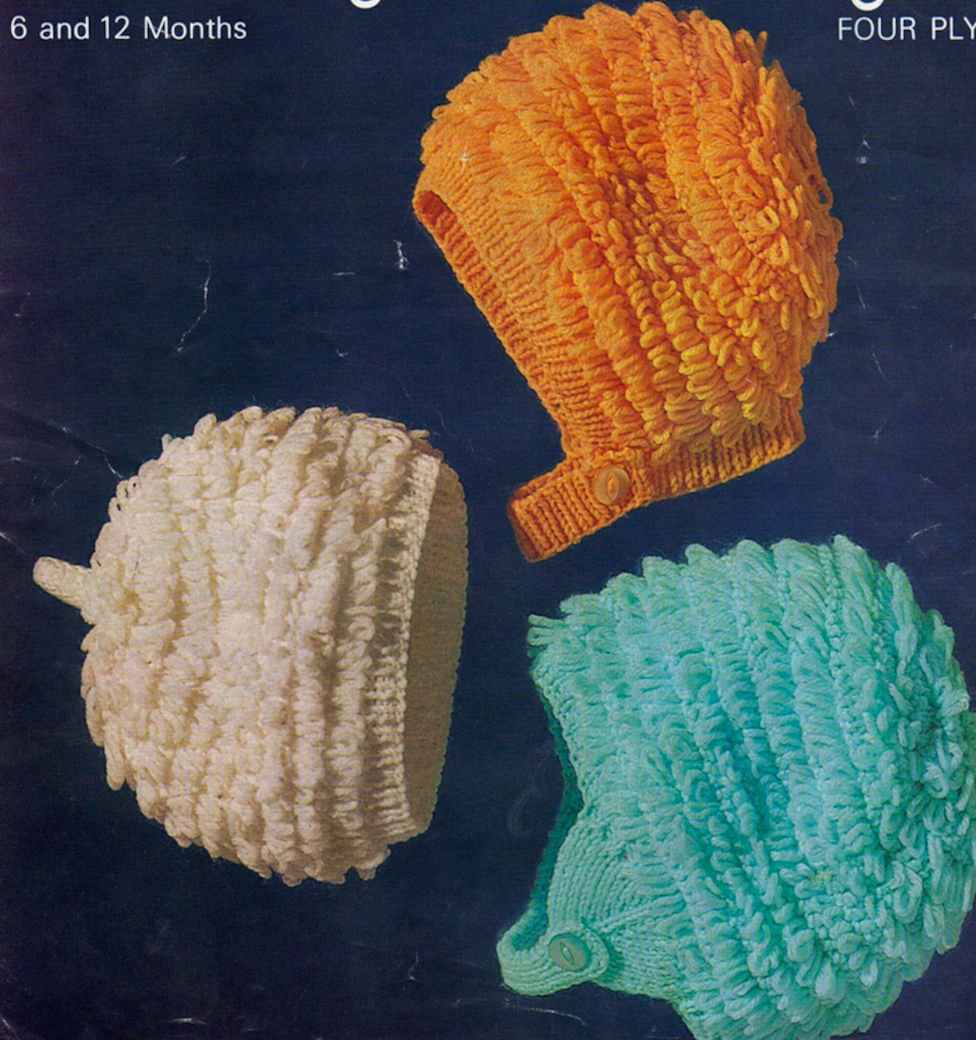 Baby Loopy Hats Knitting Pattern Vintage Item Sizes 6 and 12 Months - Etsy