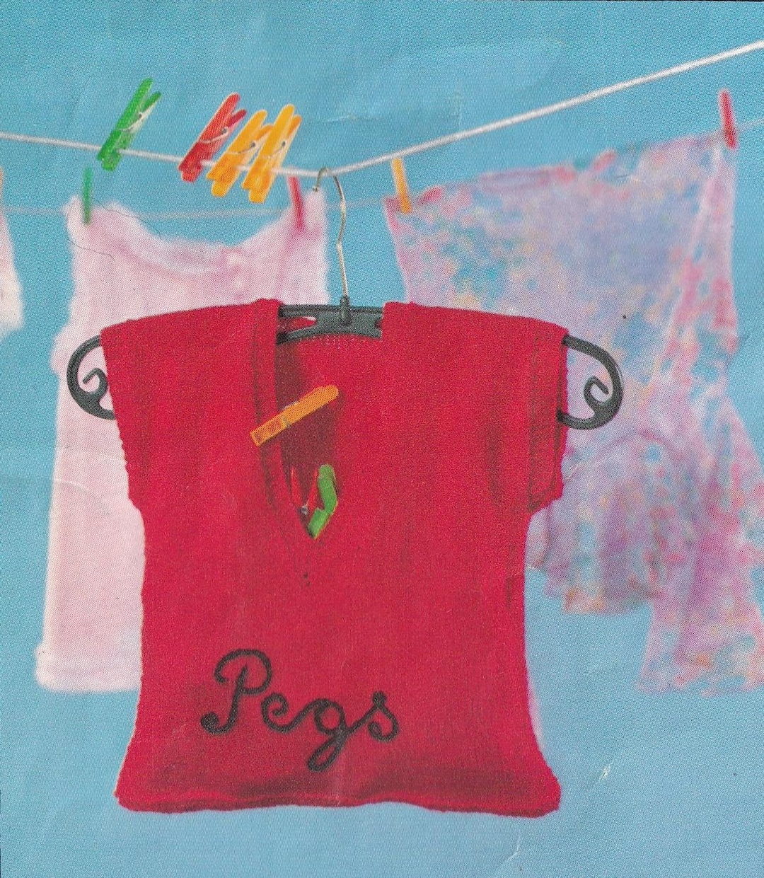 Vintage Knitting Pattern for Washing Line Peg Bag and Laundry Bag - Etsy