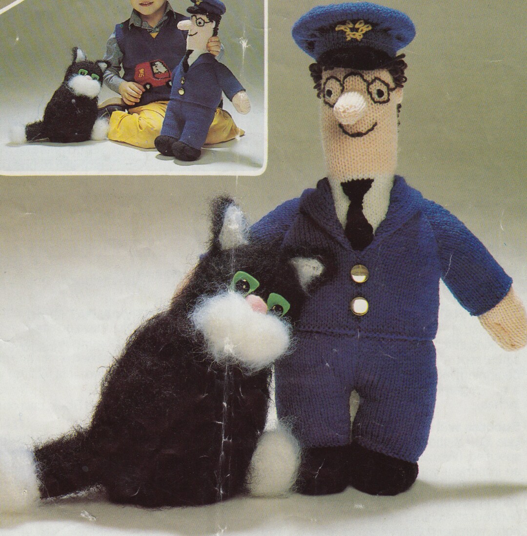 Vintage Toy Knitting Pattern Postman Pat and Jess the Cat Instant ...
