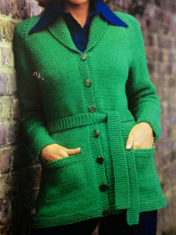 Vintage knitting pattern PDF for ladies jacket in either | Etsy