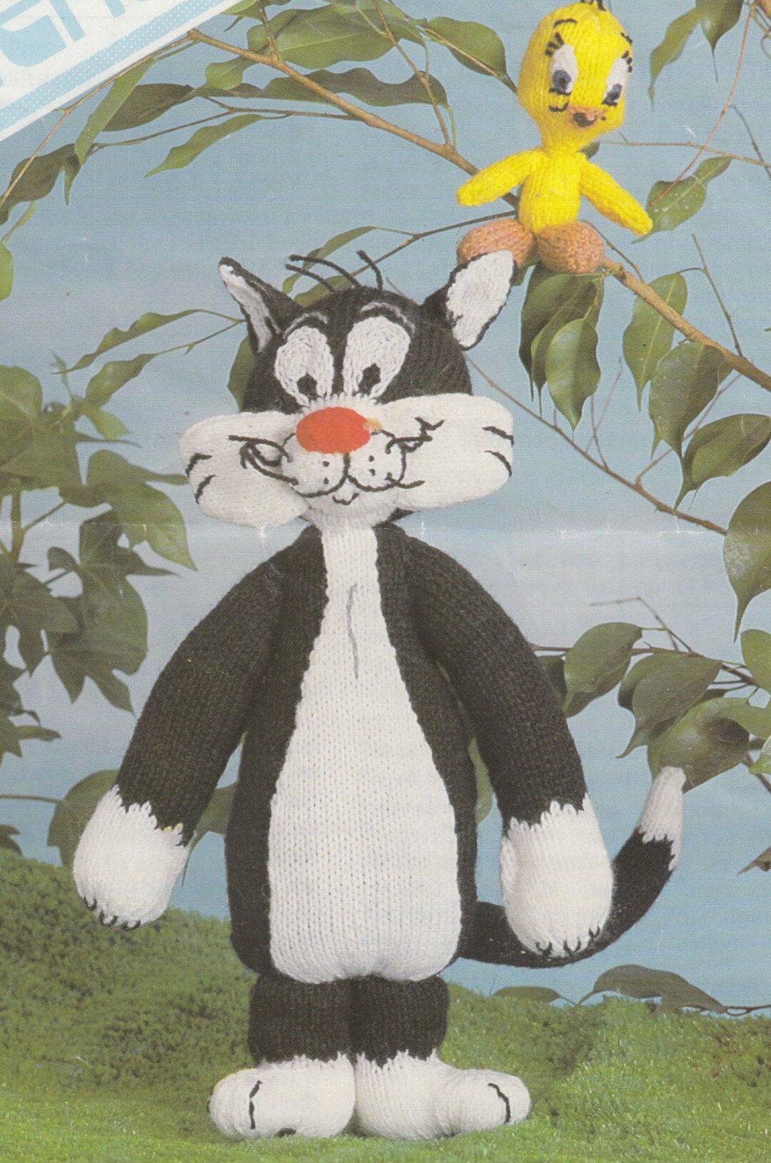 Vintage Toy Knitting Pattern Sylvester and Tweetie Pie Instant Download ...