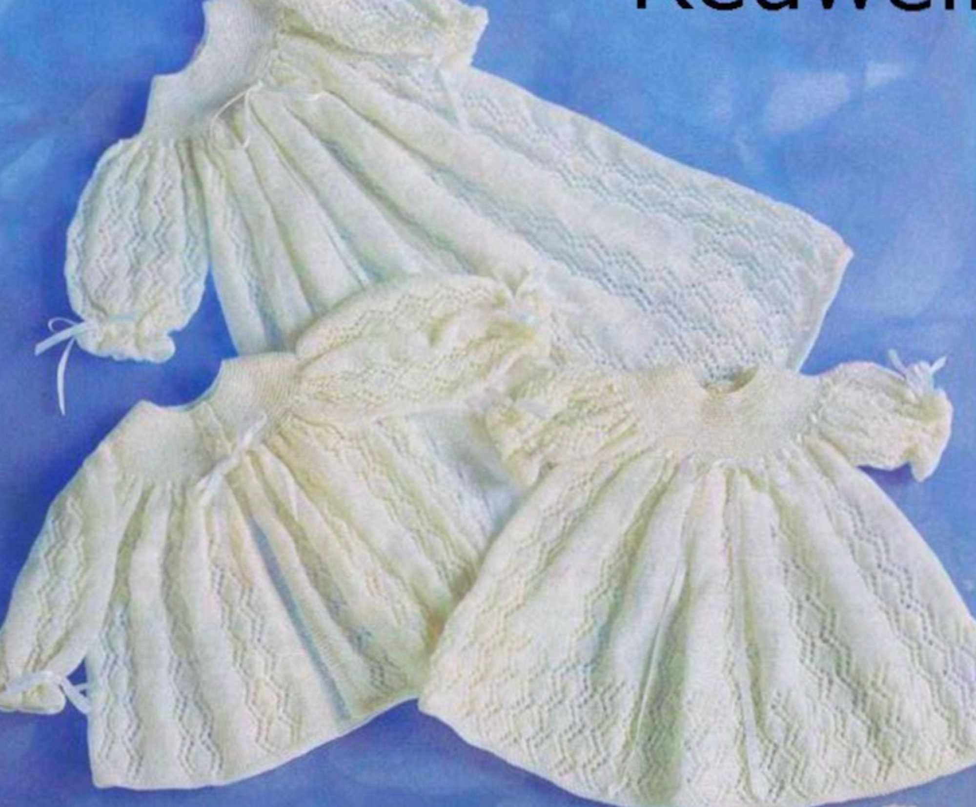 Vintage Baby Knitting Pattern for Traditional Heirloom Christening ...
